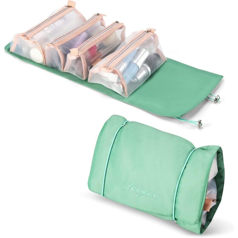 Buy Awestuffs Green 4 In 1 Detachable Roll-Up Makeup Bag Online