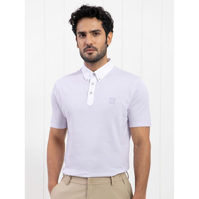 Buy Rare Rabbit Parmat Structed Polo T-Shirt with Contrast Collar ...