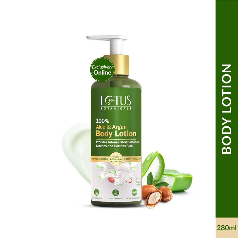 Buy Lotus Botanicals 100% Aloe & Argan Body Lotion Online