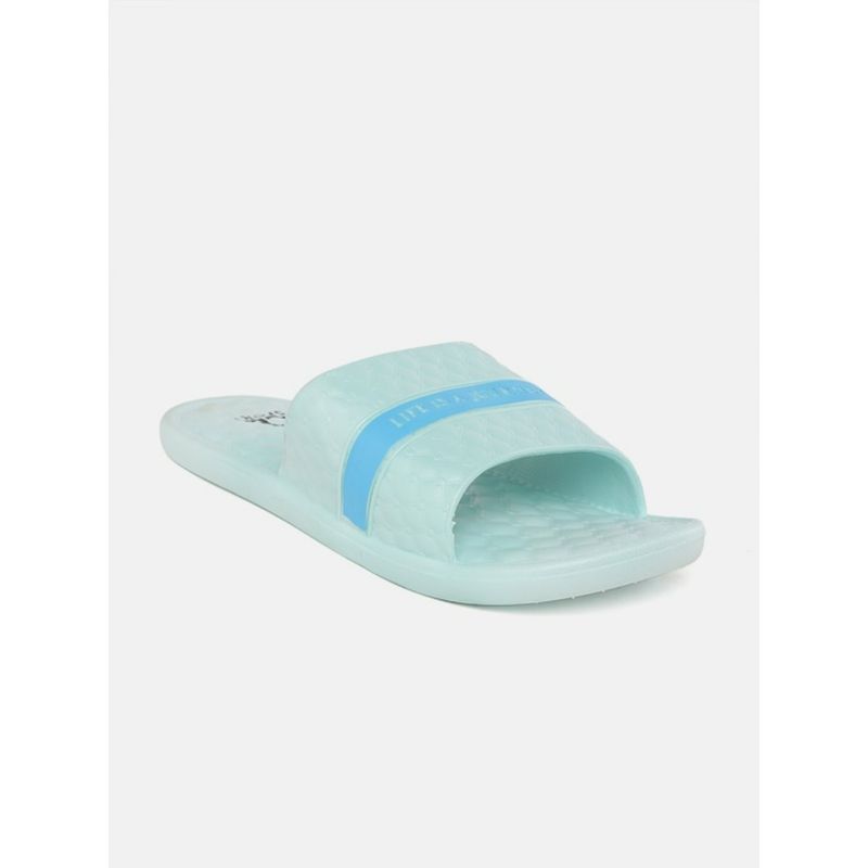 Carlton London Light Blue Women Textured Sliders: Buy Carlton London ...
