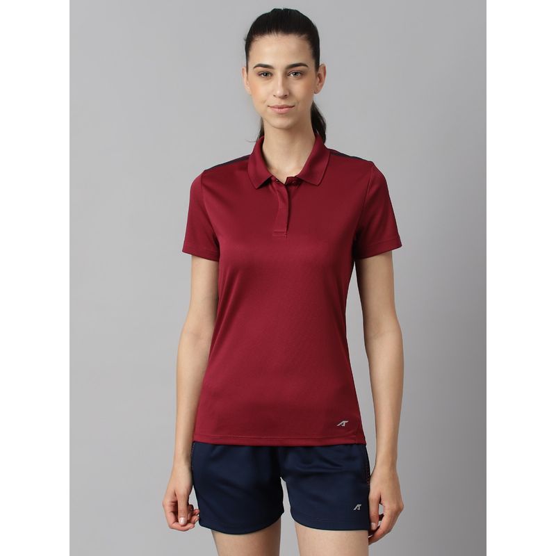Buy Alcis Women Red Anti Static Soft Touch Slim Fit Training Polo T ...