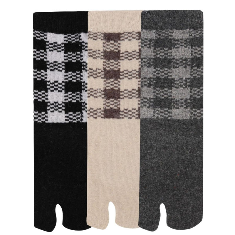 Buy NEXT2SKIN Woollen Ankle Length Women Thumb Socks Pack Of 3 -Black ...