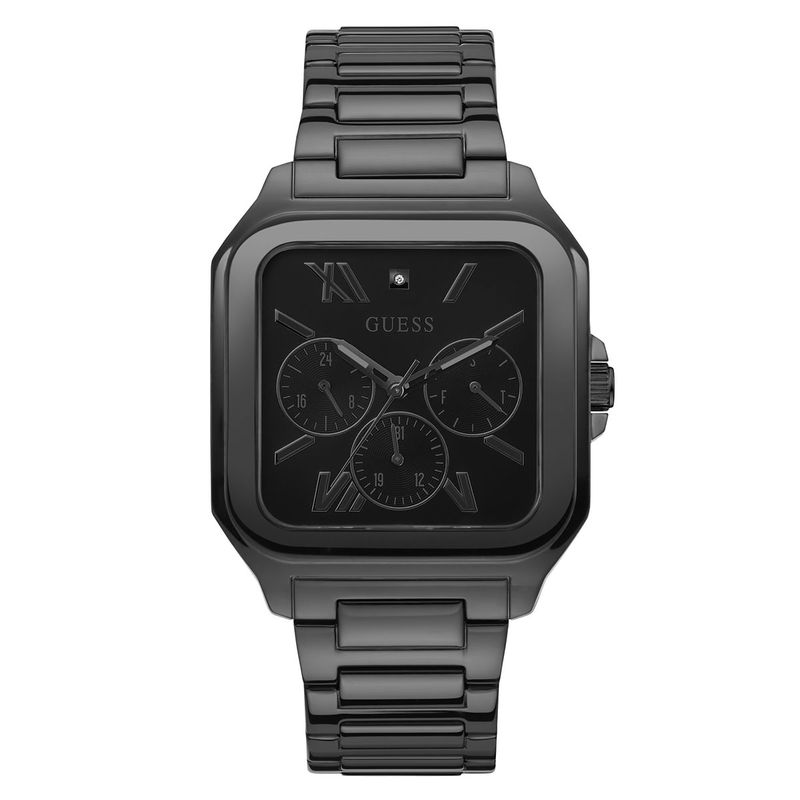 Buy Guess Men Black Square Stainless Steel Dial Analog Watch Gw0631g2