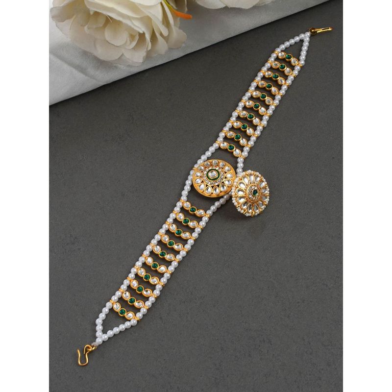 Silvermerc Designs Pearl Headband Rajputi Mathapati with Borla: Buy ...