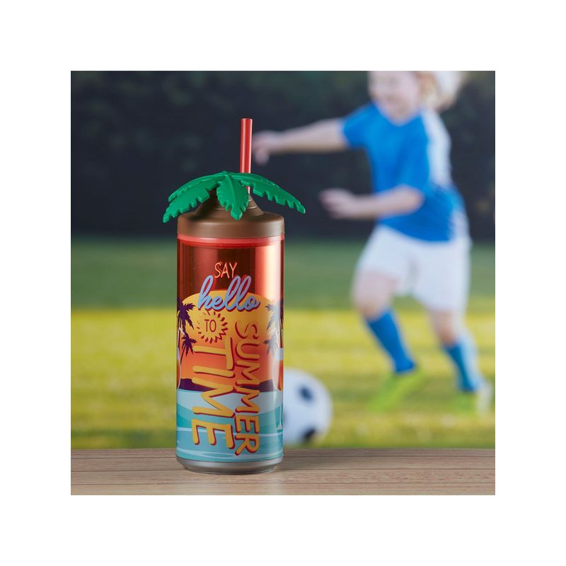 Buy Kookee Orange Acrylic Sipper Frosted with Straw and Lid - 275Ml Online