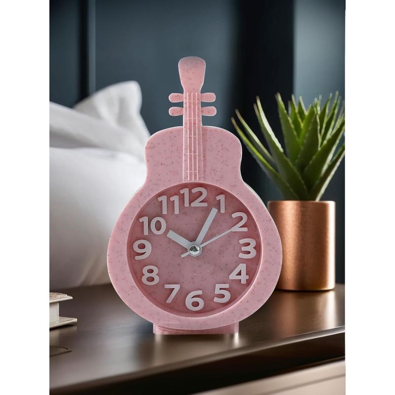 Buy Ekhasa Violin Shape Table Clock (Pink) Online