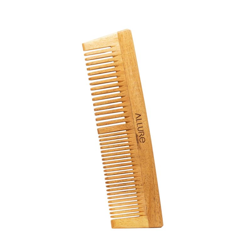 Buy Allure Neem Wooden Regular Hair Comb - CR 01 Online
