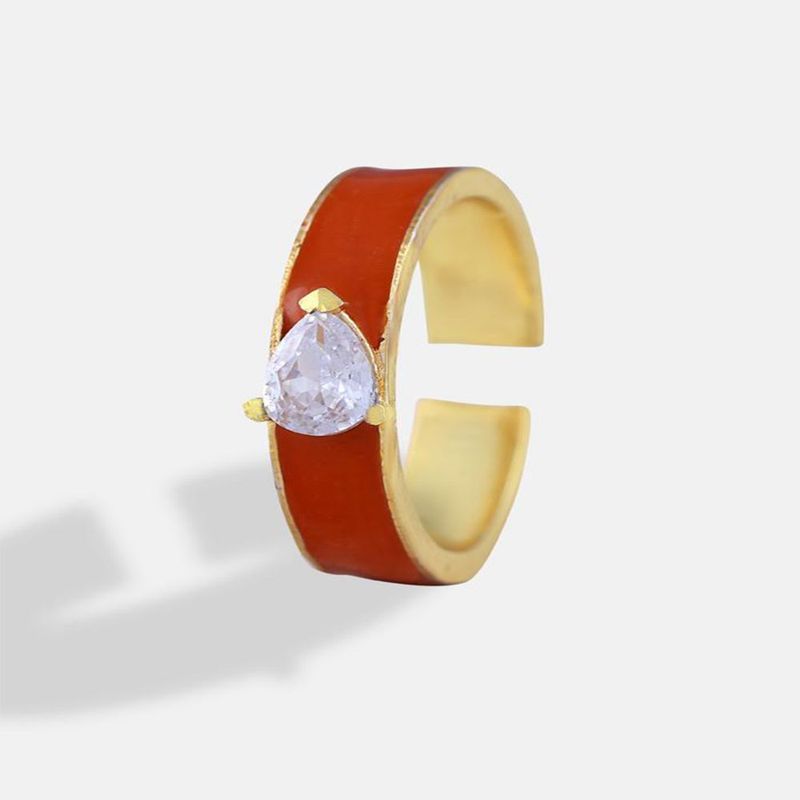 Buy Tipsyfly Brght Orange Enamel Ring Online