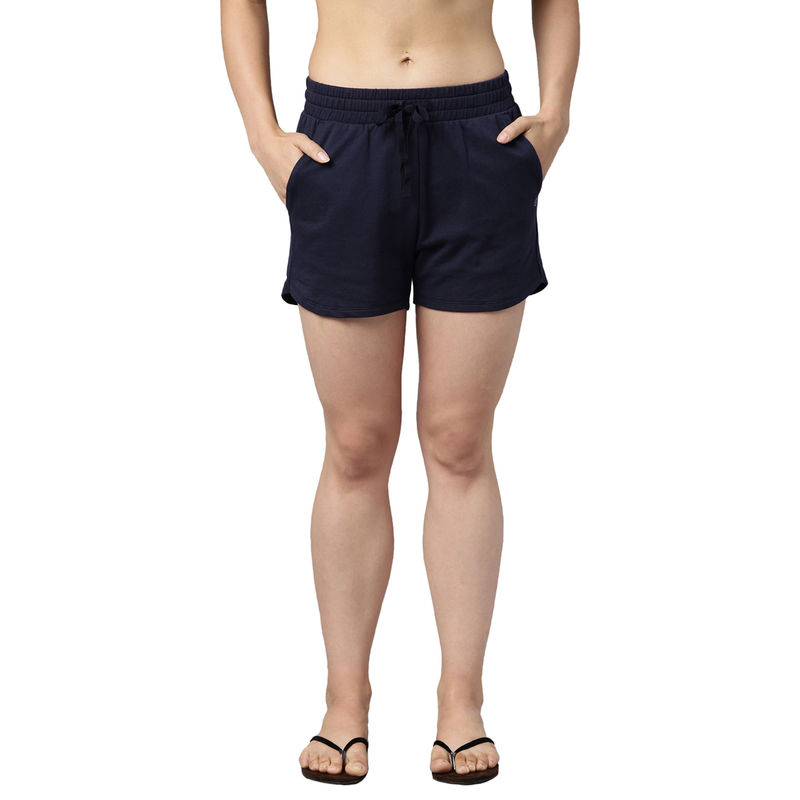 Buy Enamor Essential Cotton Terry Shorts - Blue Online