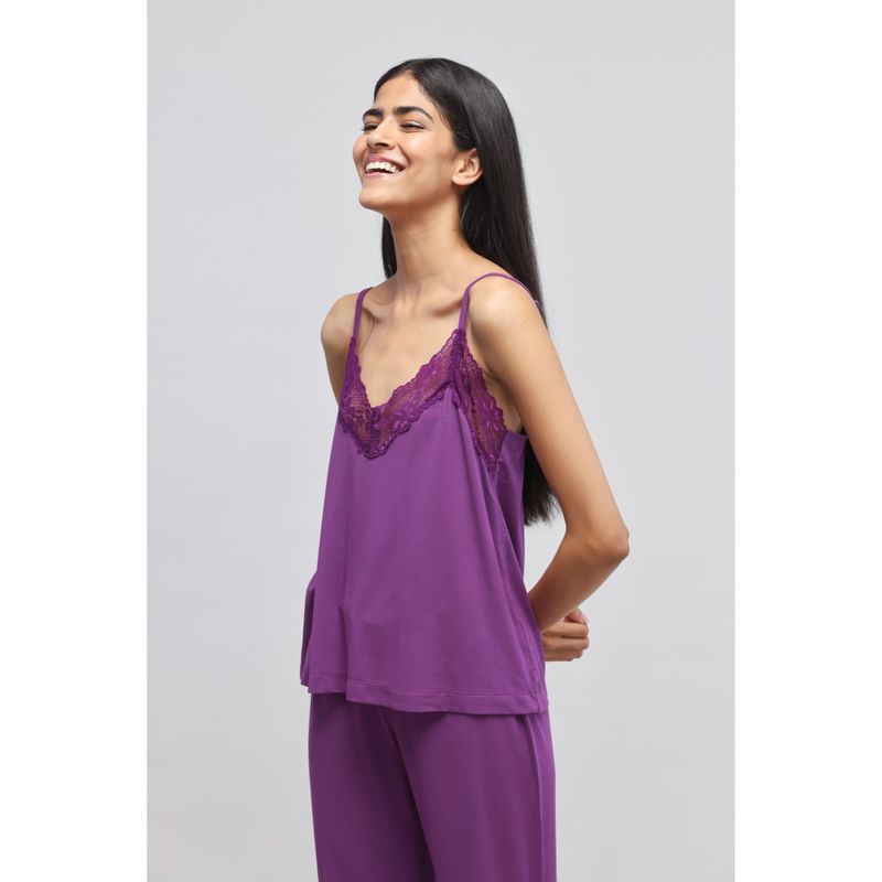 Buy NeceSera Dreamy Purple Lace Tank Top Online