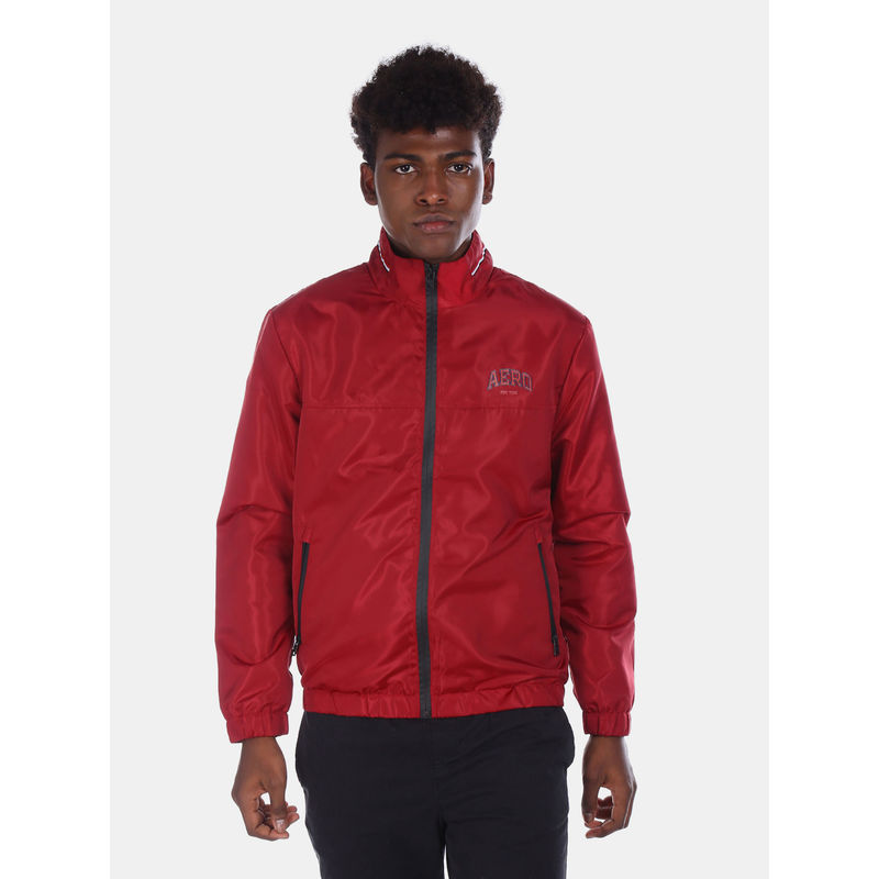 Buy Aeropostale Red High Neck Solid Jacket Online