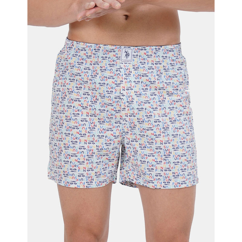 U.S. POLO ASSN. Men Ivory Iyac Relaxed Fit Printed Cotton Boxers: Buy U ...