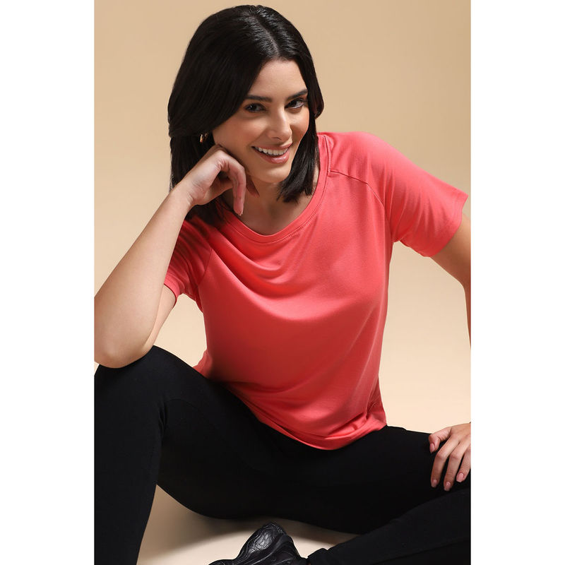 Buy RYZ Red Mesh Back Breathable T-shirt Online