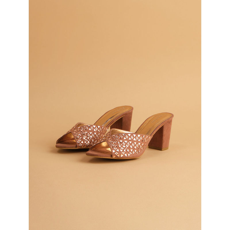 Buy Eridani Embellished Rose Gold Azure Heels Online
