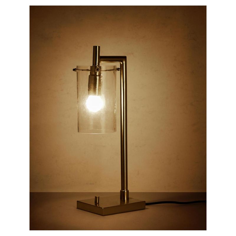 Buy Fabindia Gold Brass Avlokanam Metal Study Table Lamp Online