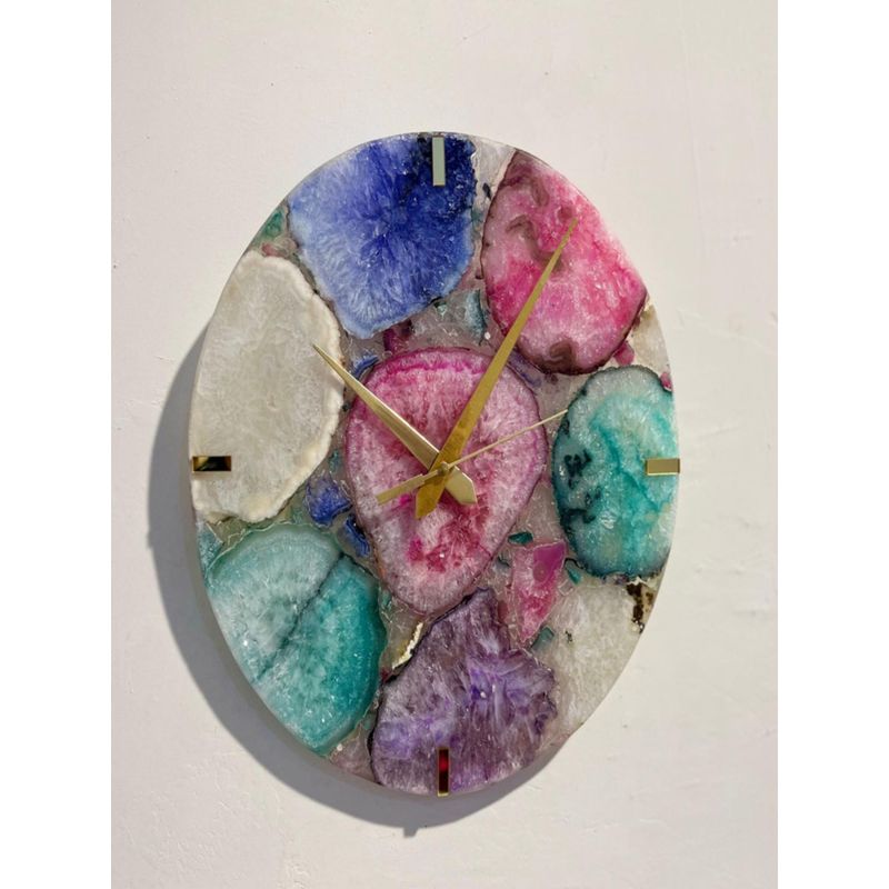 Buy Homearte Agate Round Wall Clock - Multi-Color Online