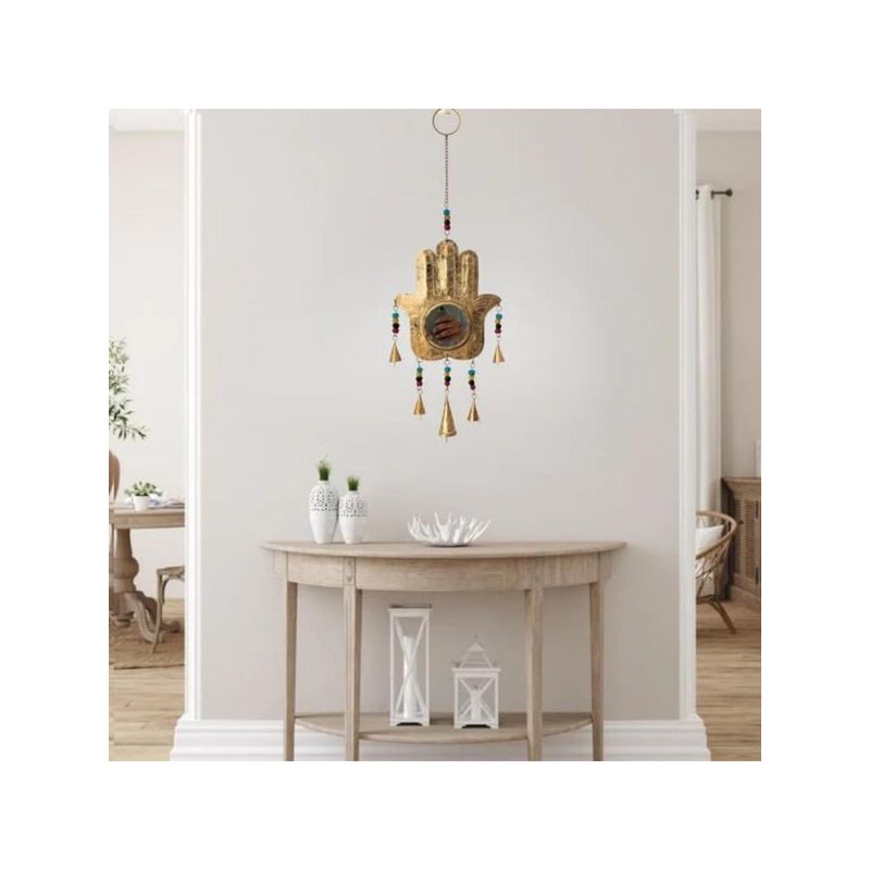 Buy JASMEY HOMES Gold Designer Hamsa Mirror Wall Hanging Online