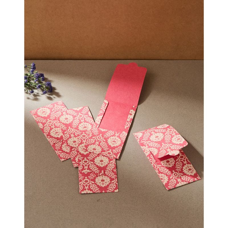 Buy Fabindia Pink Paper Printed Sarkhaab Envelope (Pack of 5) Online