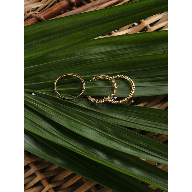 Buy Accessorize London Real Gold Plated 3 Pack Band Stacking Rings for ...