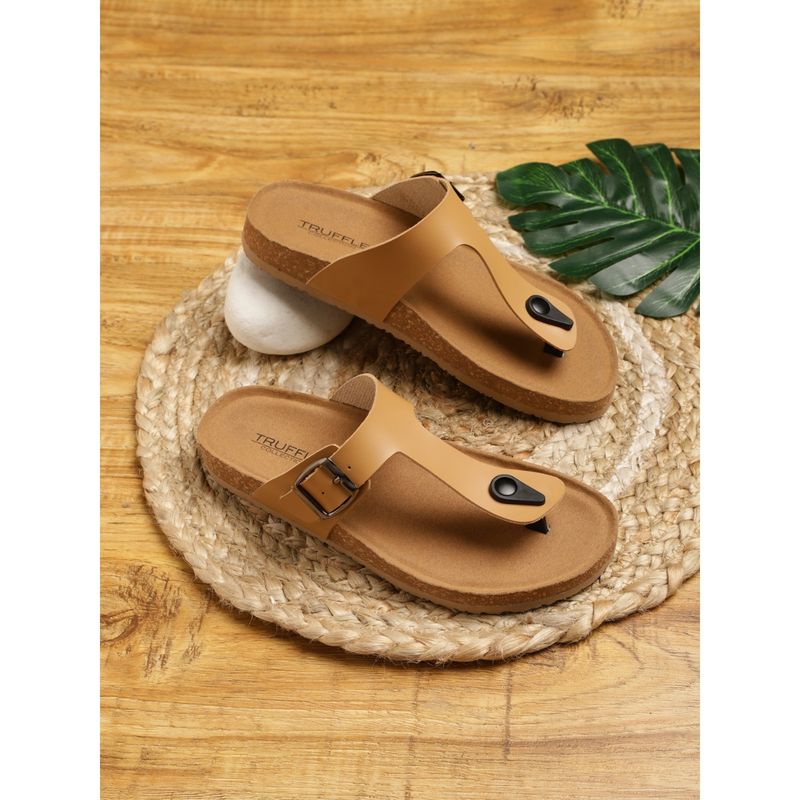 Buy Truffle Collection Brown Solid Sandals Online