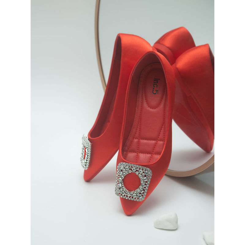 Buy Inc.5 Embellished Red Ballerinas Online
