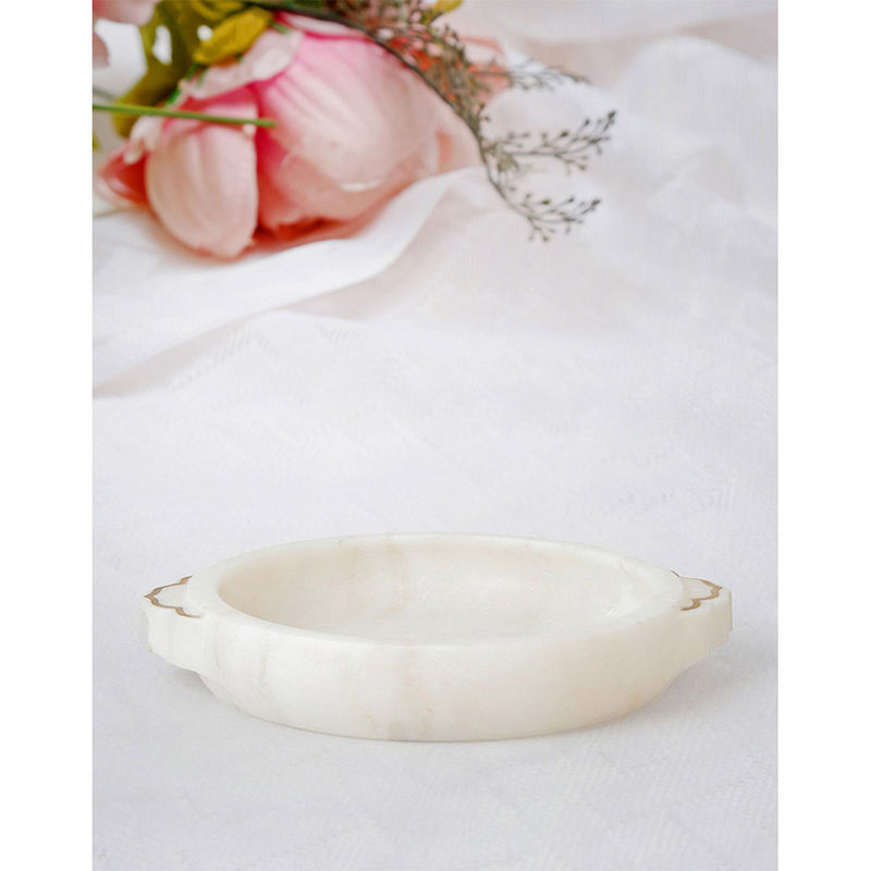 Buy Fabindia White Taranya Stone Inlay Urli Online