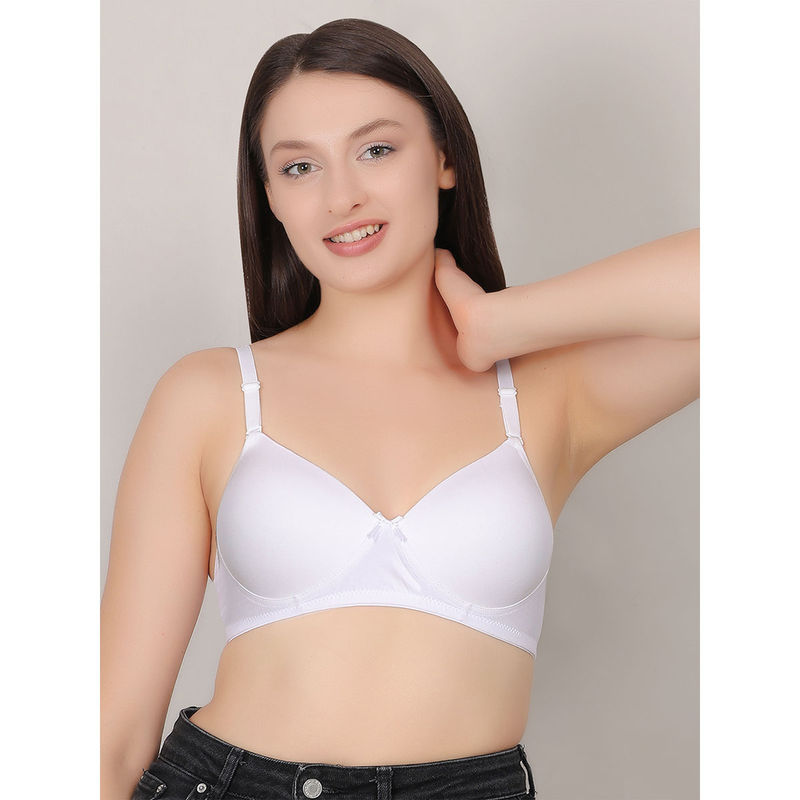 Buy Mod & Shy White Solid Non-Wired Lightly Padded Medium Coverage T-Shirt Bra Online