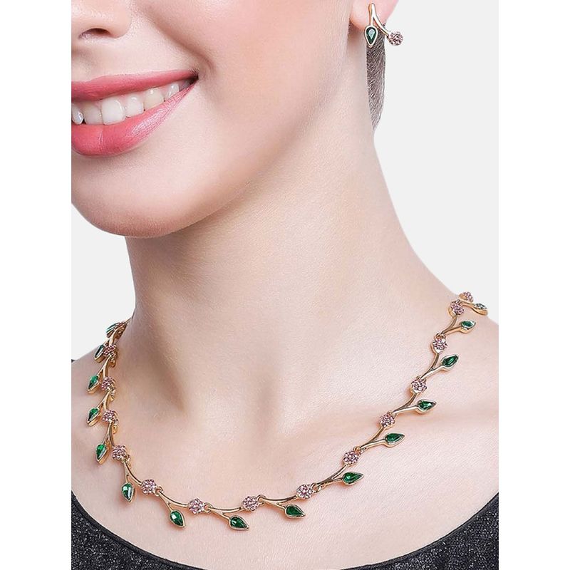 Buy Estele Gold Plated Chaplet Designer Jewellery Set with Austrian ...