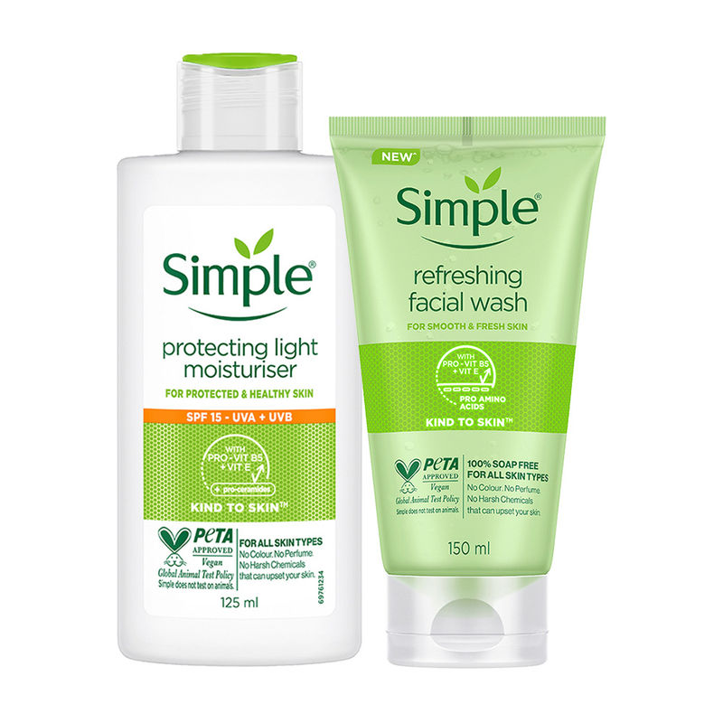 Buy Simple Kind To Skin Refreshing Facial Wash + Protecting Light ...