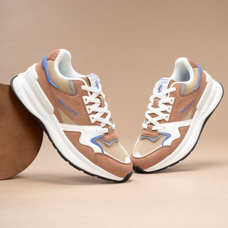 Buy Red Tape Men's Colorblocked Orange Sneakers Online