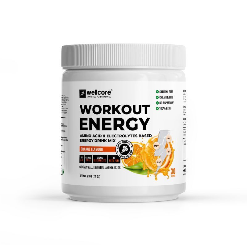 Buy Wellcore Workout Energy Drink Mix- Orange Flavour Online