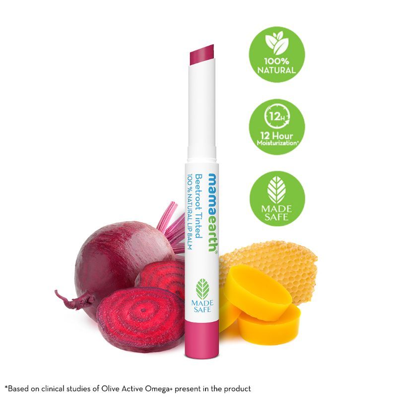 Buy Mamaearth Beetroot Tinted Lip Balm with Beeswax for 12 Hour ...