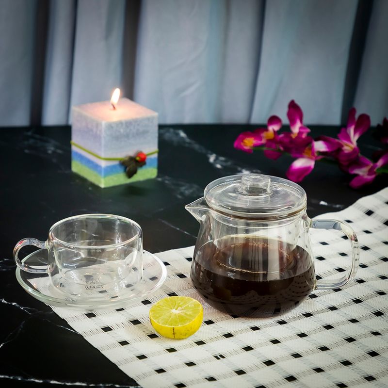 Buy EZ Life Borosilicate Glass Tea Pot with Infuser Cup with Strainer ...