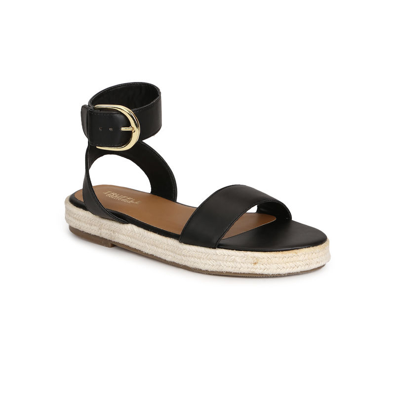Buy Truffle Collection Black Solid Sandals Online