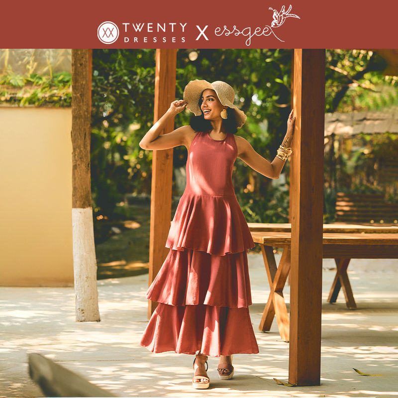 Buy Twenty Dresses by Nykaa Fashion Essgee Orange Halter Neck Triple ...