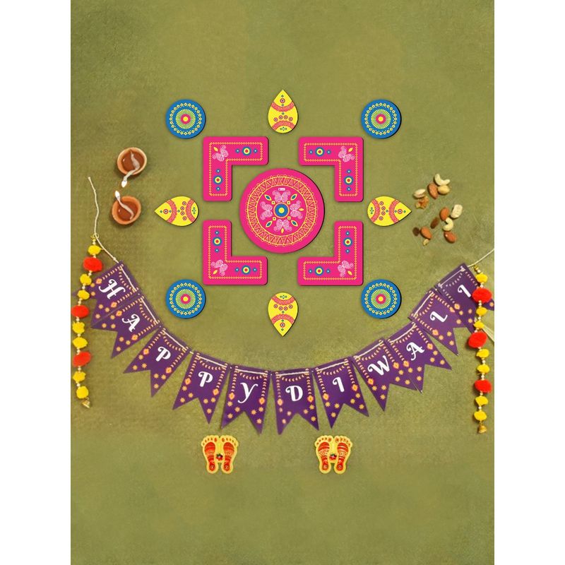 Buy Indigifts Diwali Decoration Happy Diwali Banner 13 Pieces Readymade ...