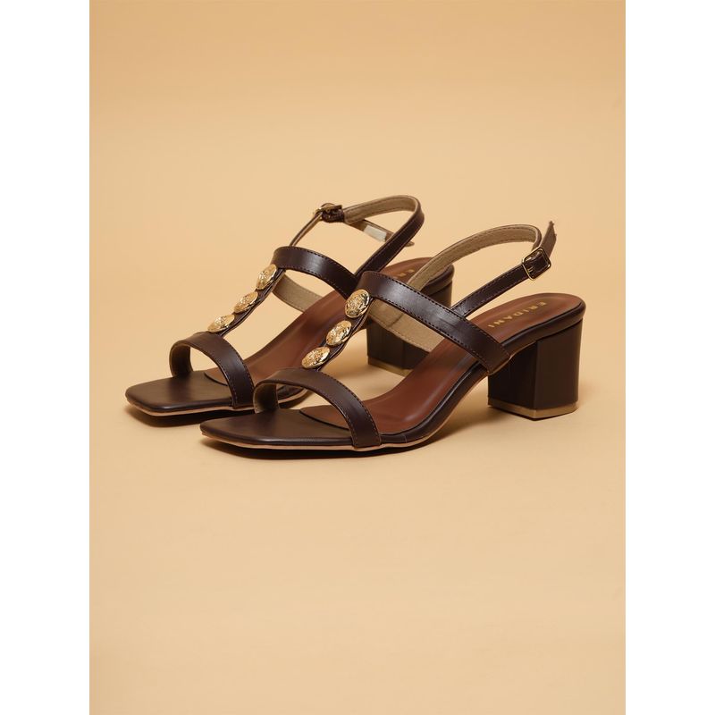 Buy Eridani Women Brown Sandal Heels Online