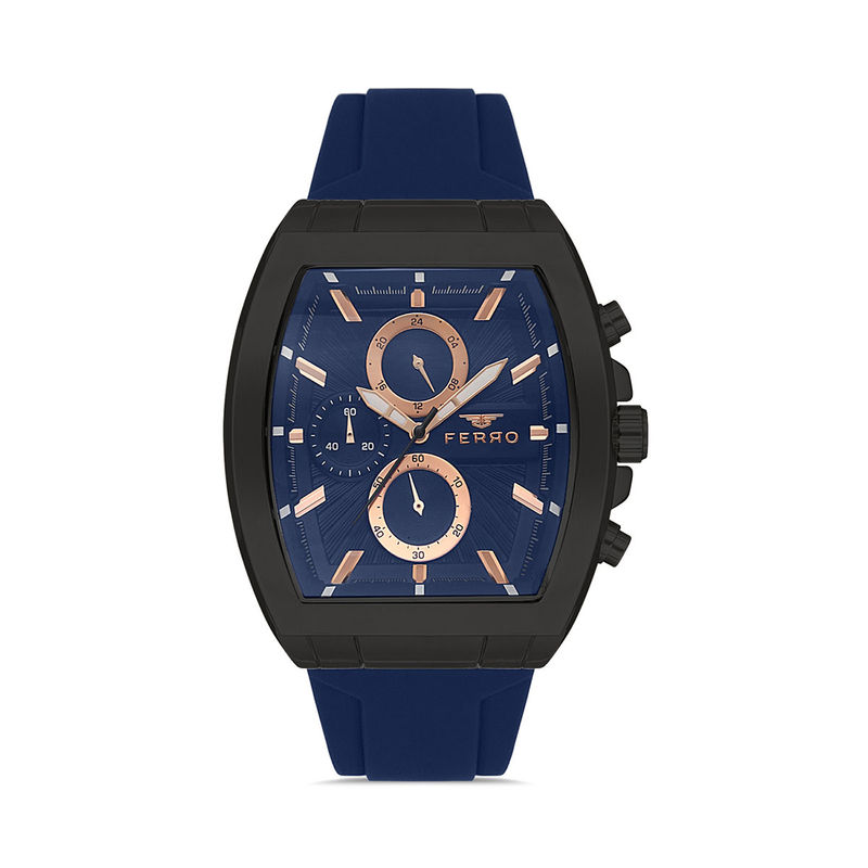 Buy Ferro Chronograph Blue Square Dial Mens Watch - FM11325D-ZA Online