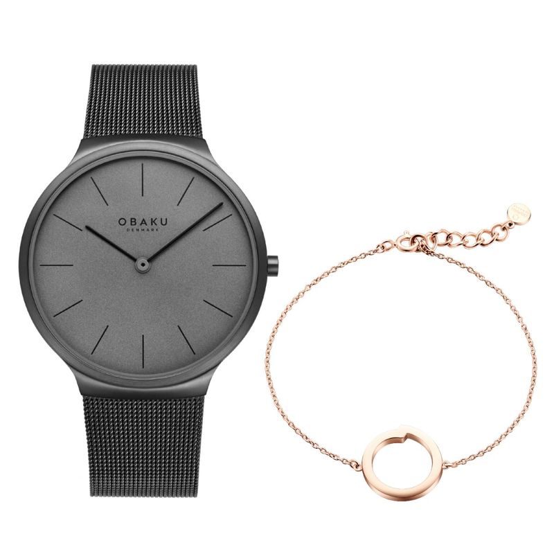 Buy Obaku ARK SLIM Analog Grey Round Dial Men's Watch with Bracelet ...