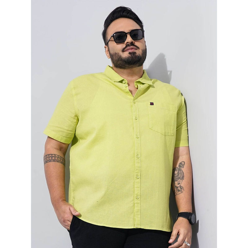 Buy Hardsoda Green Solid Regular Fit Shirt Online