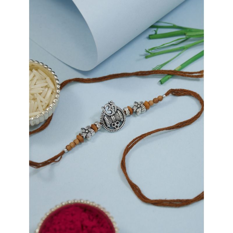 Buy I Jewels Brown Om Damru Rakhi Gift Set Online