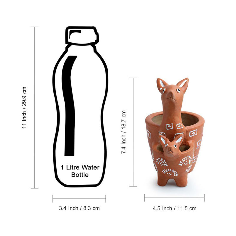 Buy ExclusiveLane Kangaroo and Kid Handmade and Hand Painted Planter ...