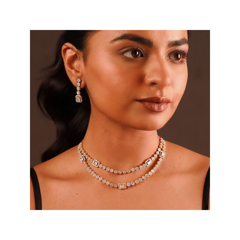 Buy Voylla Sparkling Essentials Royale Glow Cz Jewellery Set Online