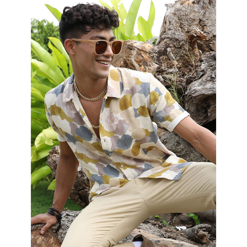 Buy Campus Sutra Men's Multicolour Abstract Print Shirt Online
