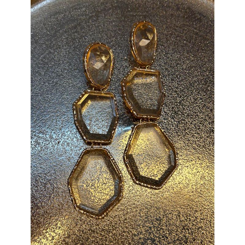 Buy BEAUTY SPOT JEWELLERY Clear 3 Tier Drop Danglers Artistic Shape ...