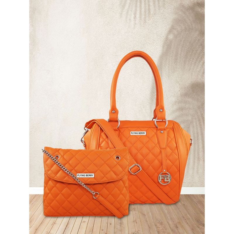 Buy FLYING BERRY Womens Orange Hand Bag Combo Pack of 2 Online