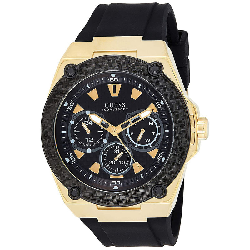 Buy Guess W1049G5 Round Black Dial Analog Watch Online