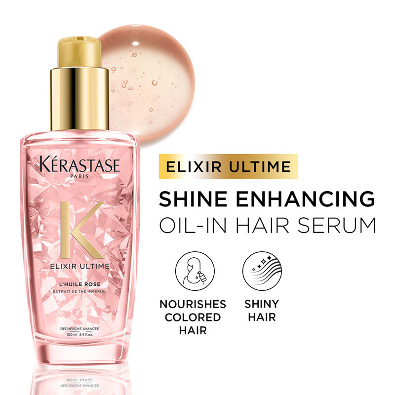 Buy Kerastase Elixir Ultime Rose Hair Serum For Colored Hair, 6X Shine ...