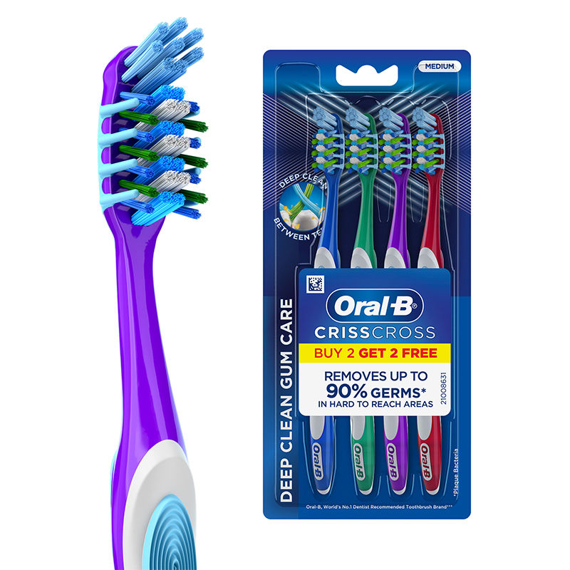 Buy Oral-B Criss Cross Gum Care Toothbrush Buy 2 Get 2 Free (Medium) Online