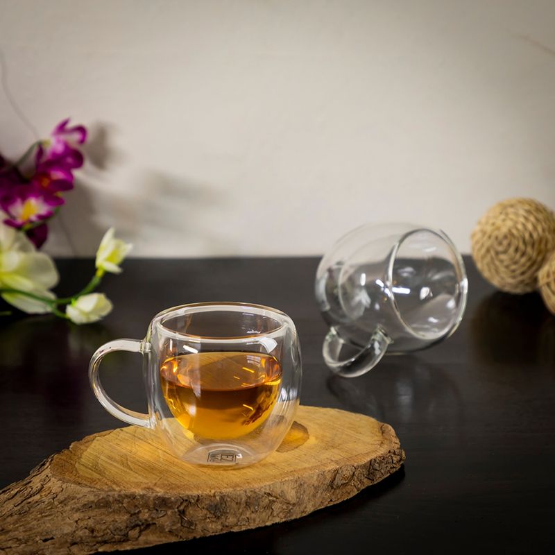 Buy EZ Life Borosilicate Cuppa Double Walled Glass Tea - Cup with ...
